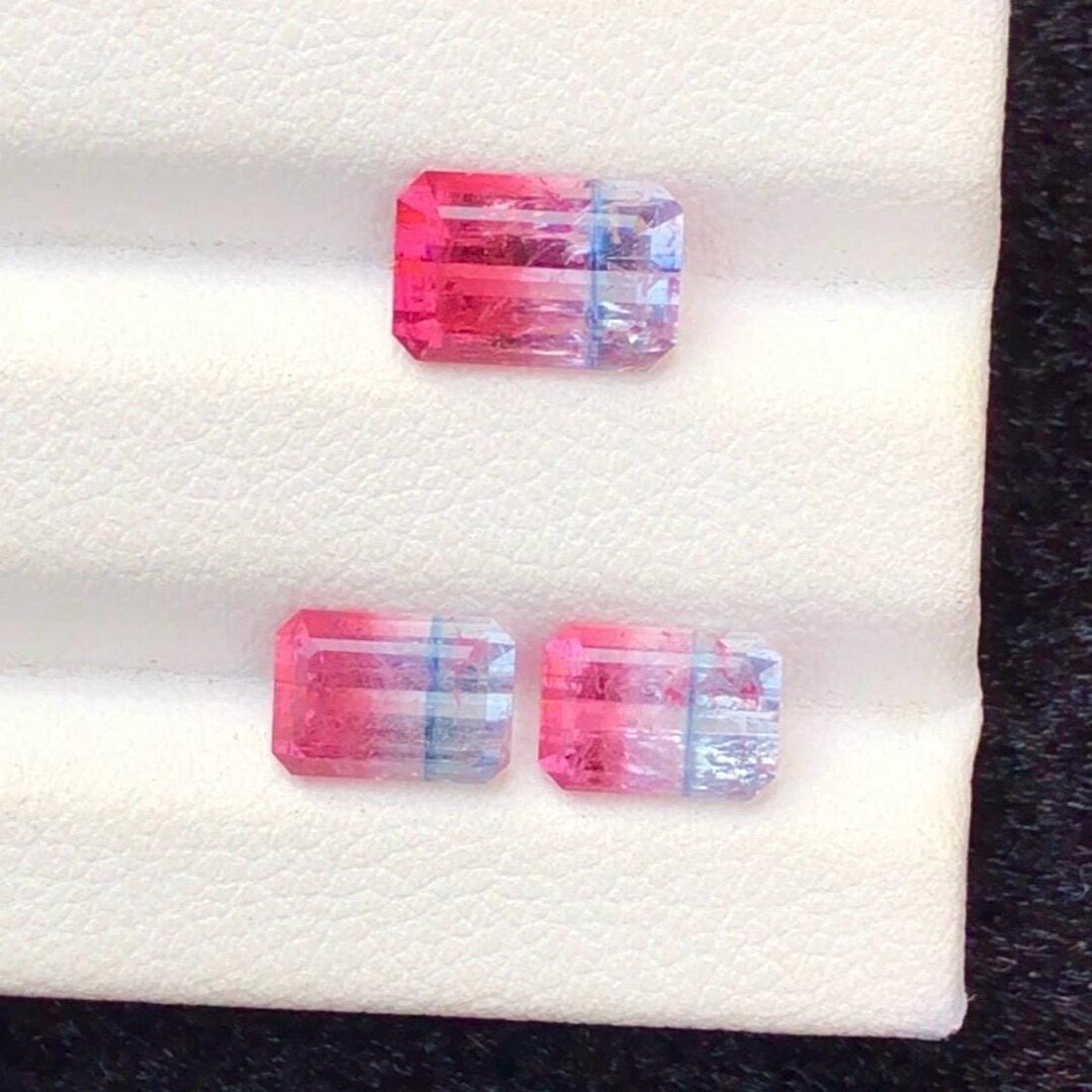 4.55-cts, Tri Color Tourmaline Set Faceted From Afghanistan || Rare ...