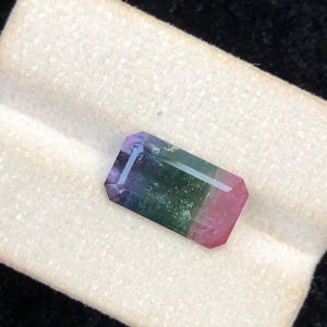 6.20-carats Natural Tri Color Tourmaline Faceted Loose Gemstone ...
