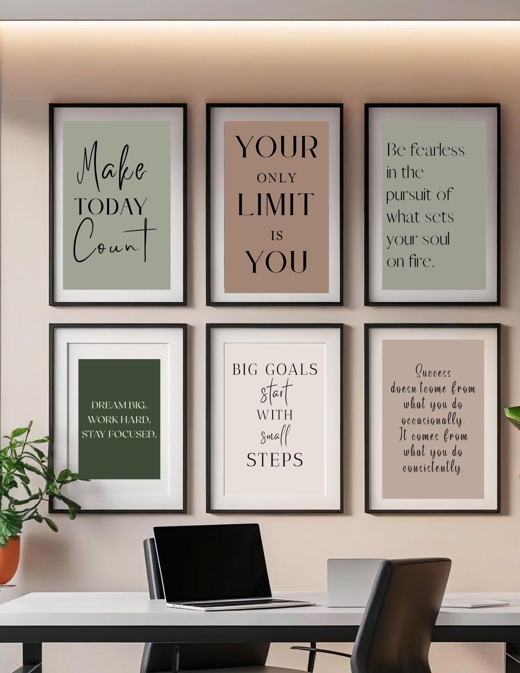 Motivational Office Art Prints: Positive Affirmations, Modern ...