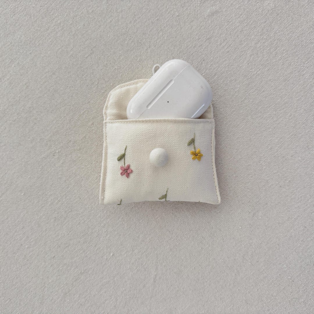Hand Embroidered Airpods Case, Floral AirPod Case Cover, Handmade Floral Airpods Case, Gift for ...