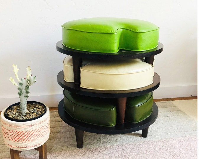 Mid Century Circular Low Stacking Ottomans / Set of 3 / FREE SHIPPING ...