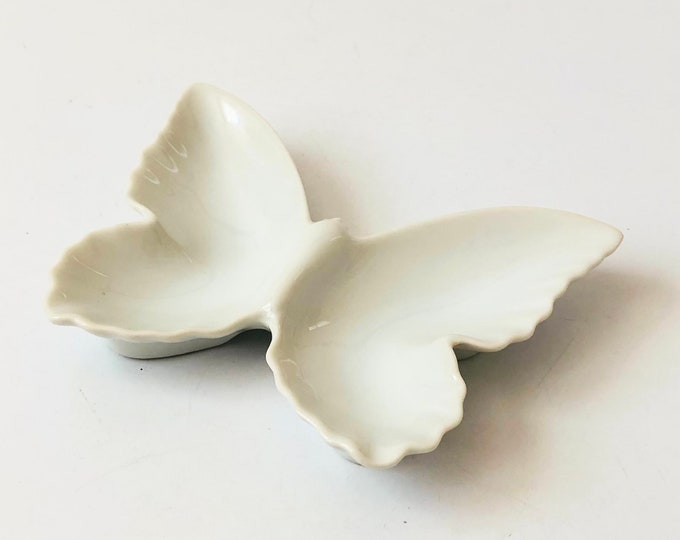 White Ceramic Butterfly Tray - Etsy