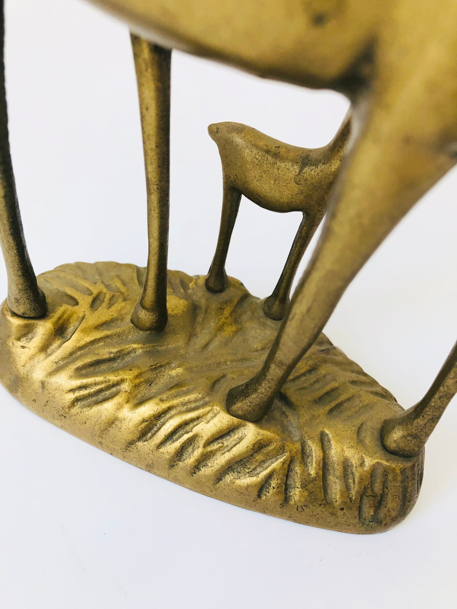 Large Brass Gazelle With Baby - Etsy