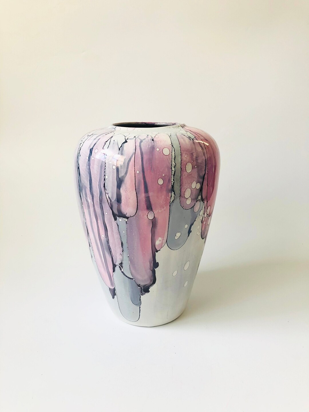 Large Pastel Drip Pottery Vase - Etsy