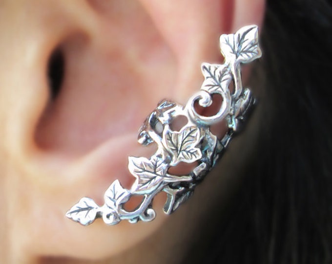 Long Ivy Ear Cuff Sterling Silver Earrings Jewelry Earcuff Ear - Etsy