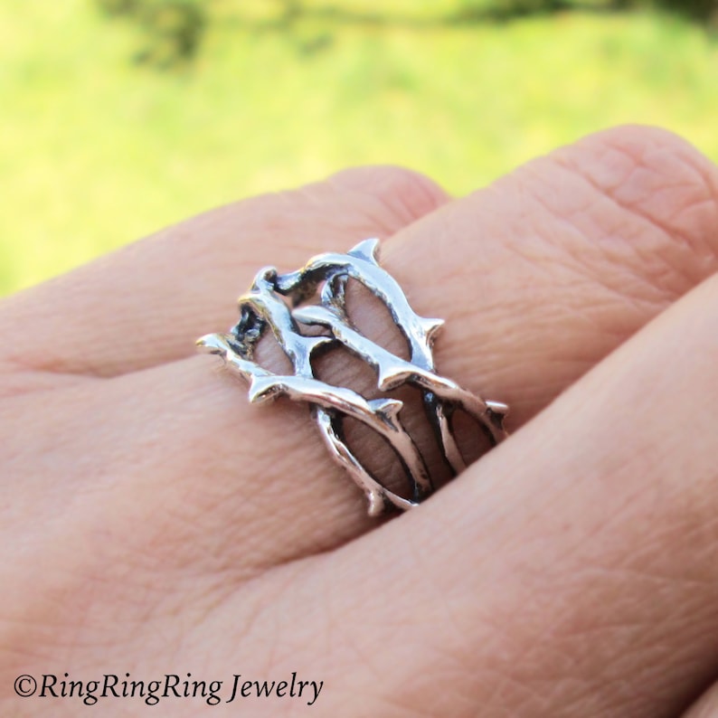 Thorn Ring Unique Ring Jewelry Sterling Silver Rings Crown of - Etsy