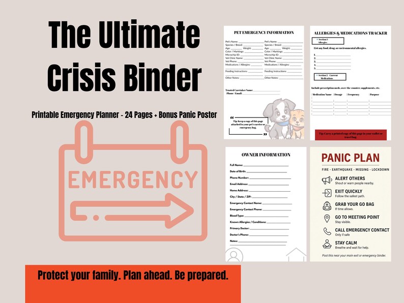 The Ultimate Crisis Binder PDF – Printable Emergency Planner – 24 Pages ...