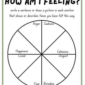 How Am I Feeling Worksheet for Kids – Emotions Wheel PDF | Printable ...
