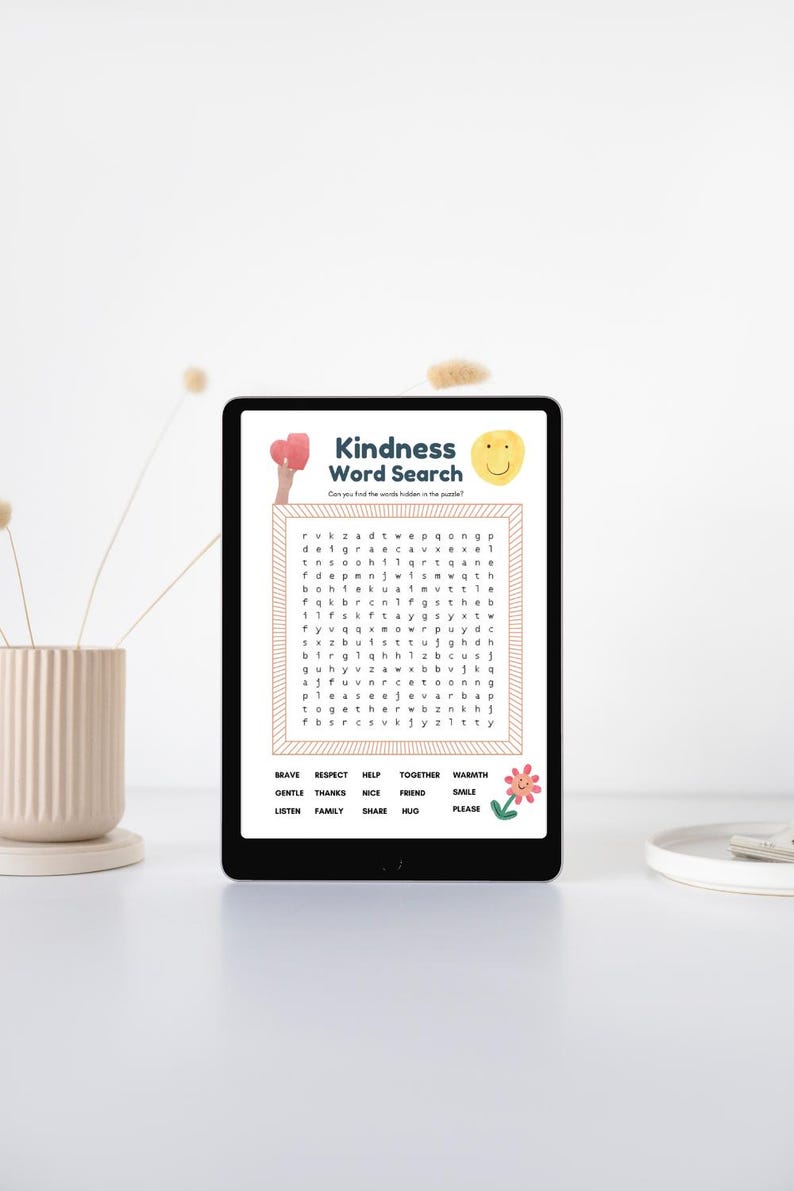 Kindness Word Search for Kids – Printable Activity | Positive Words ...