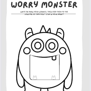 Worry Monster Coloring Page – Printable for Kids to Express and Release ...