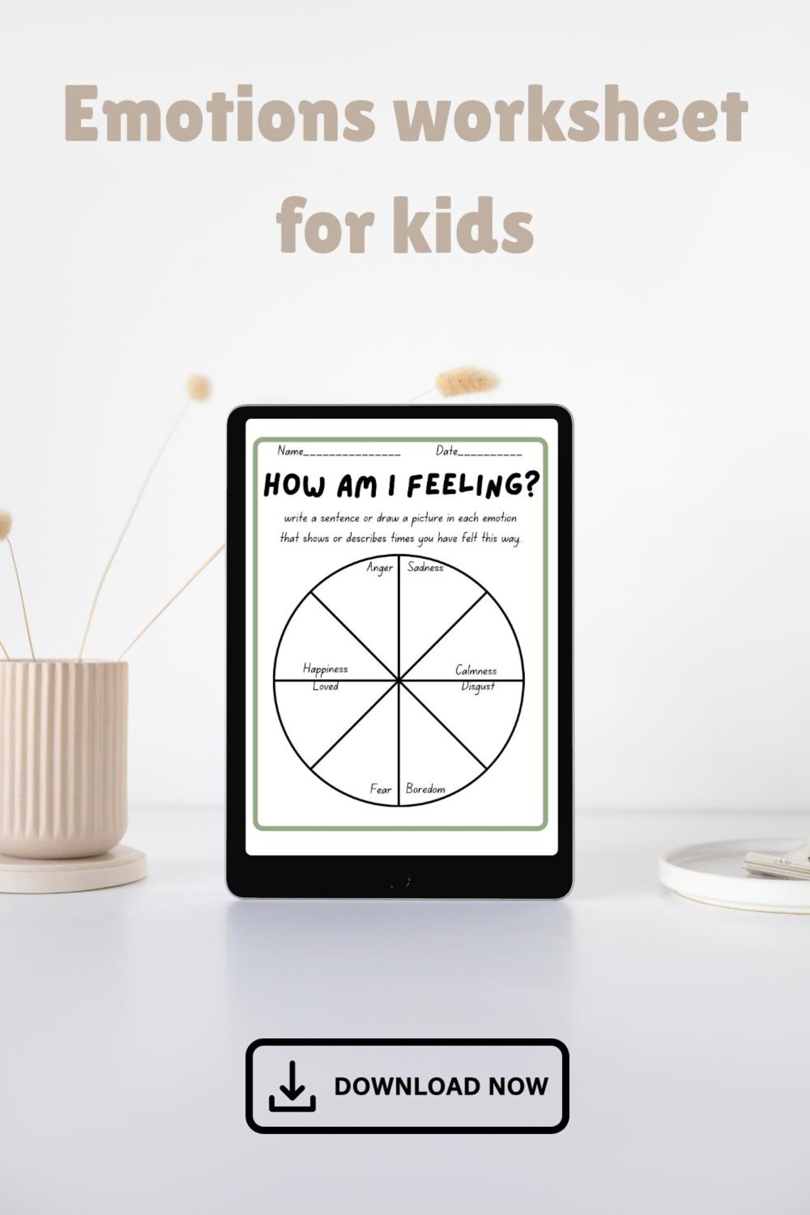 How Am I Feeling Worksheet for Kids – Emotions Wheel PDF | Printable ...