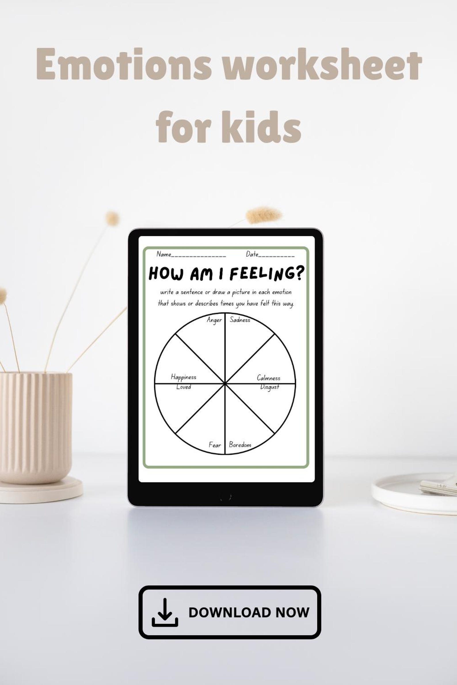 How Am I Feeling Worksheet for Kids – Emotions Wheel PDF | Printable ...