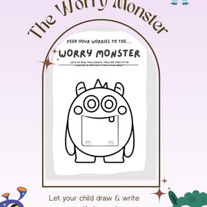 Worry Monster Coloring Page – Printable for Kids to Express and Release ...