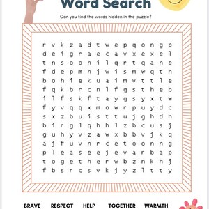 Kindness Word Search for Kids – Printable Activity | Positive Words ...