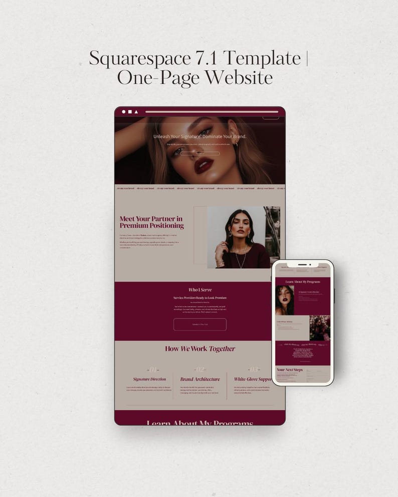 Squarespace One Page Website Template | Luxe Creative Agency Design ...