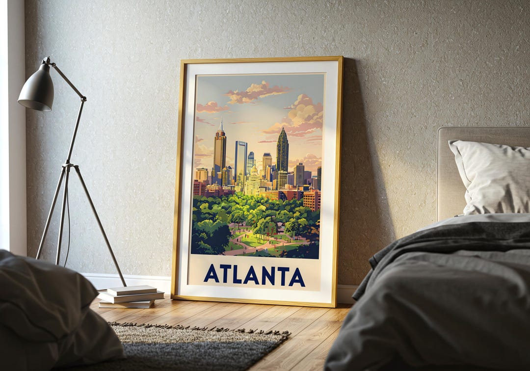 Atlanta Travel Poster Digital Download | AI Art Illustration ...