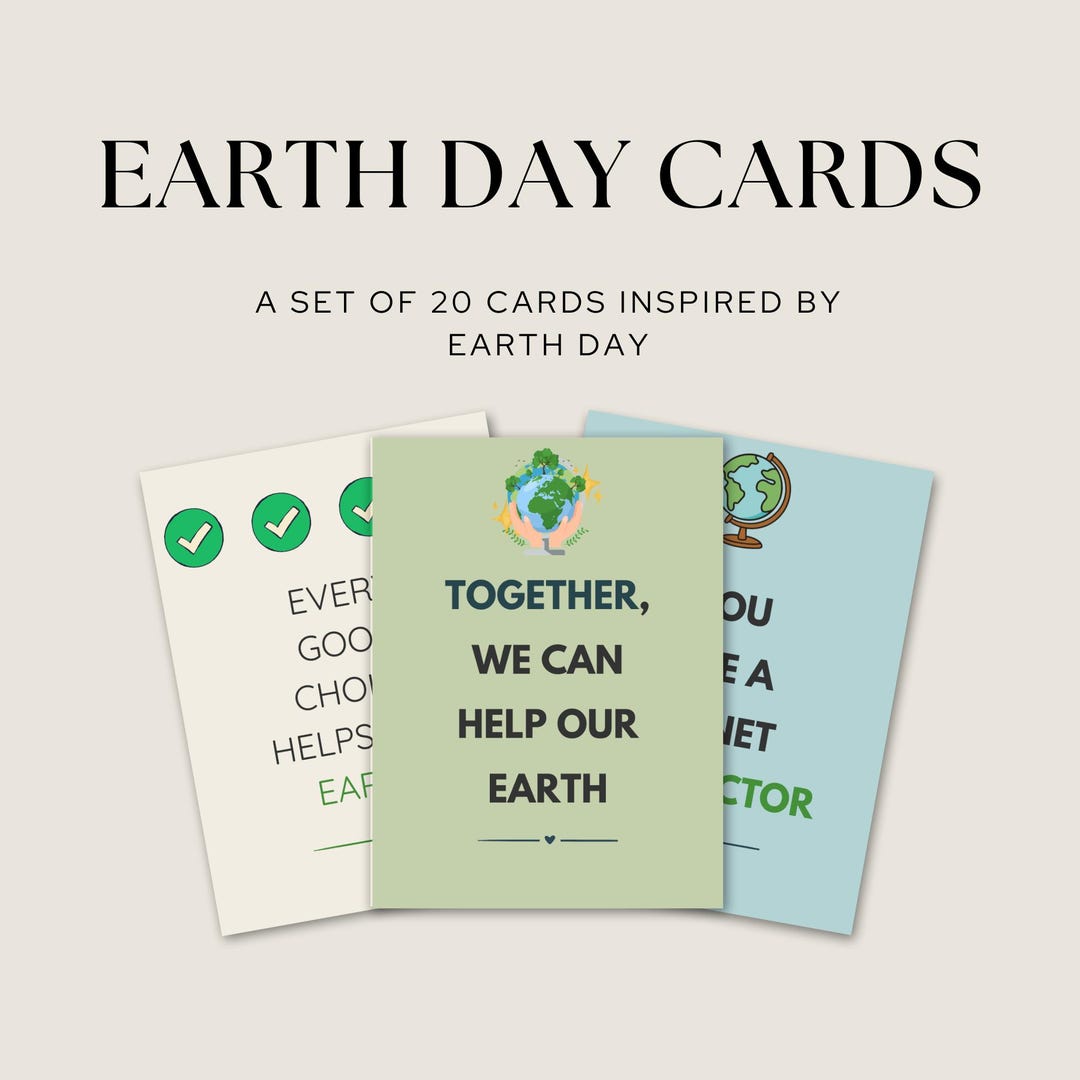 Earth Day Cards for Students | Printable Classroom Earth Day Notes ...