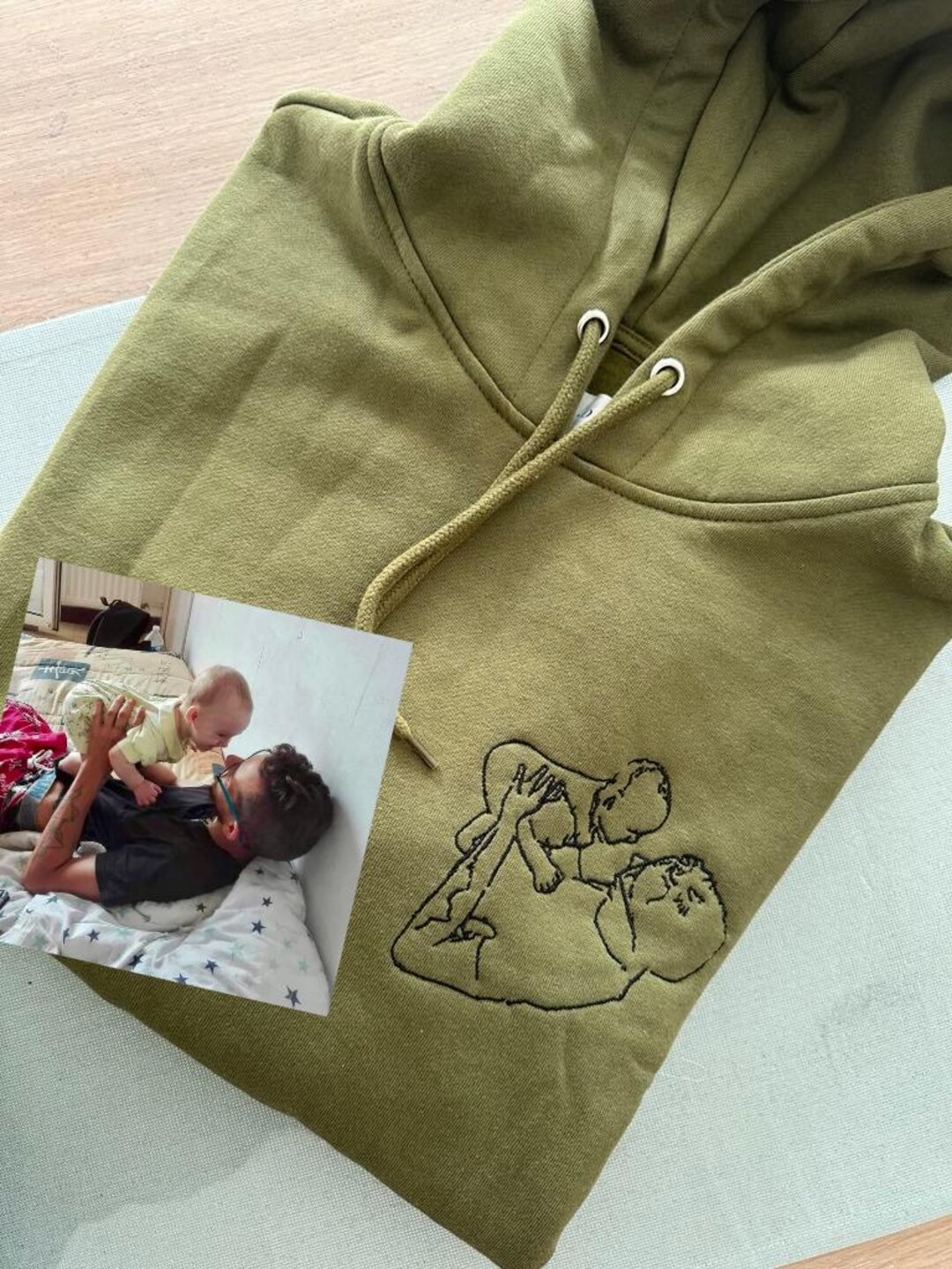 Sweat brodé personnalisé broderie contour photo - Etsy France