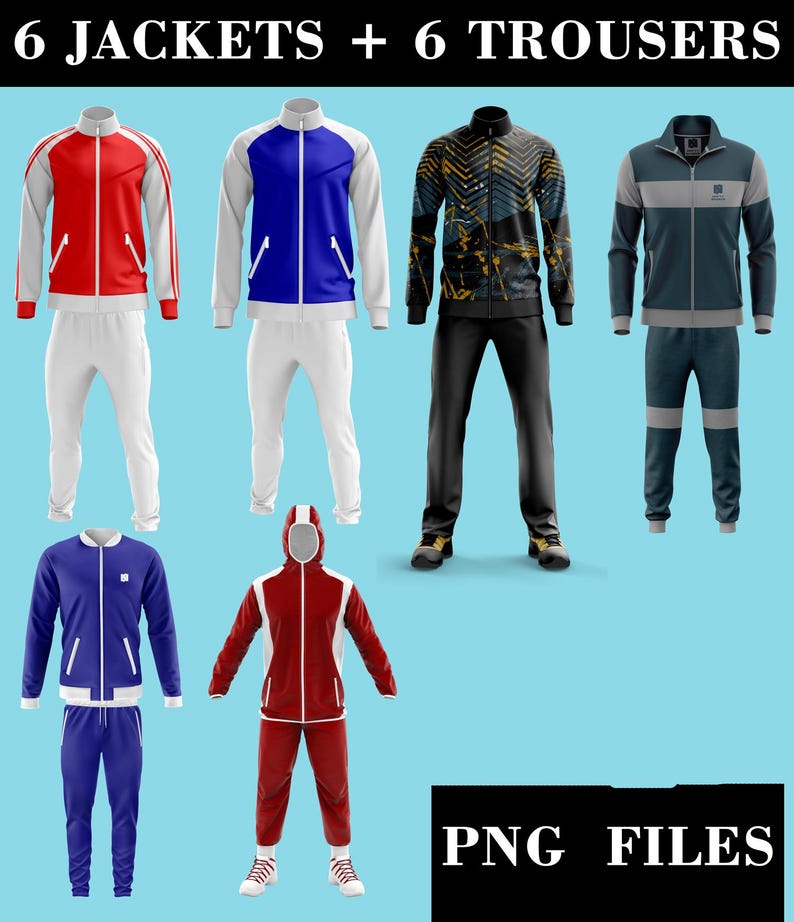 Fashion Design Tech Pack Mockup and Templates for Tracksuits and ...
