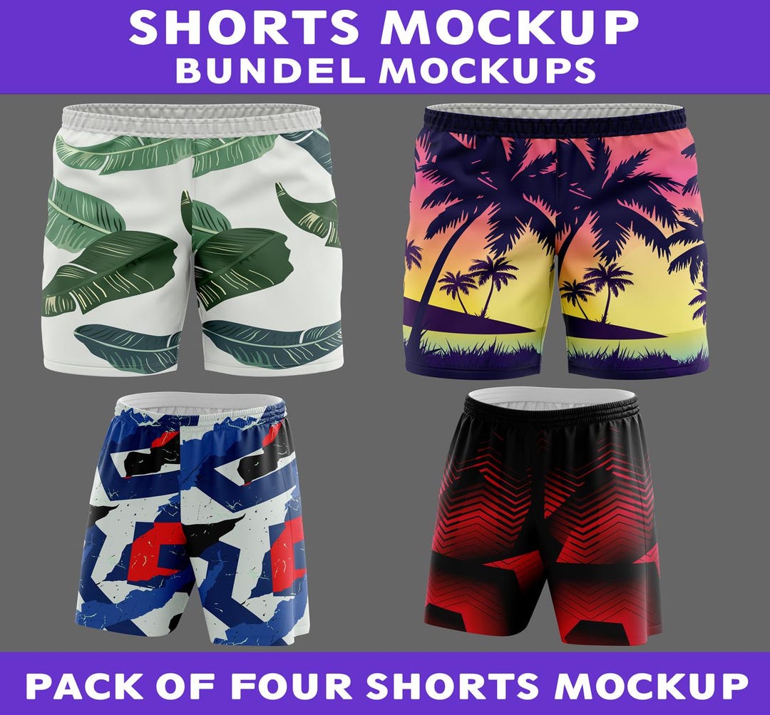 Shorts Mockup | Flat Lay Shorts Template | Bella Canvas Shorts PSD ...