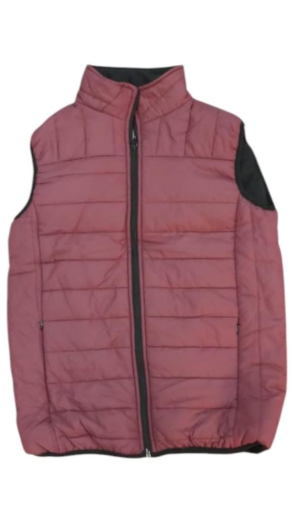 Men’s Maroon Puffer Vest – Lightweight Quilted Zip-up Gilet – Winter ...
