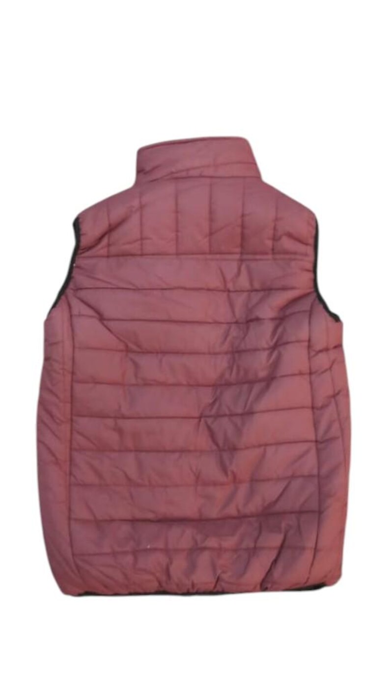 Men’s Maroon Puffer Vest – Lightweight Quilted Zip-up Gilet – Winter ...