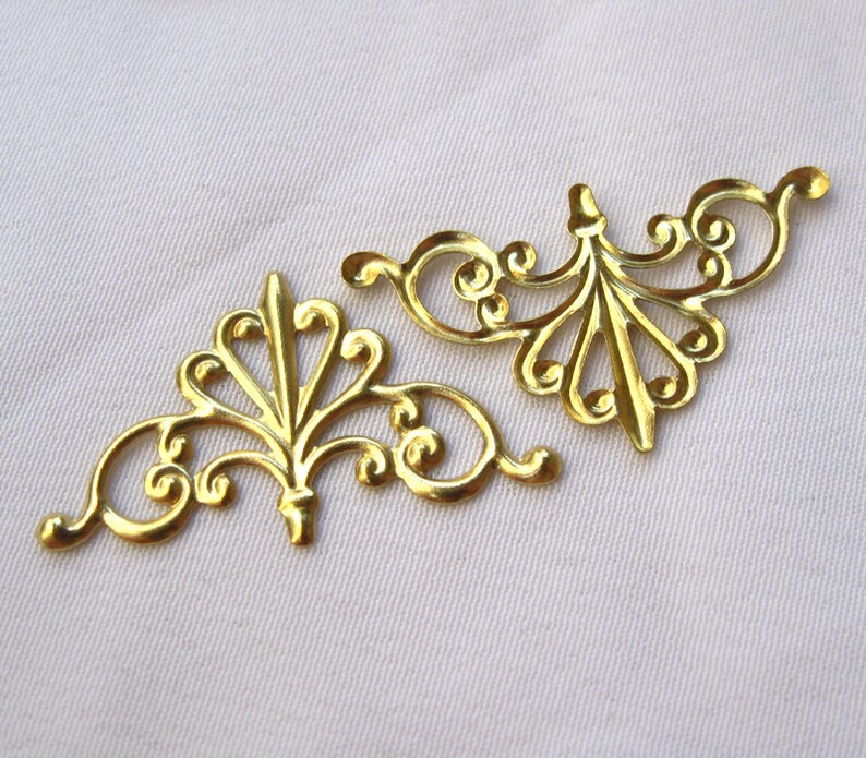 18pcs Stamping Brass Filigree Findings DIY Jewelry Making - Etsy