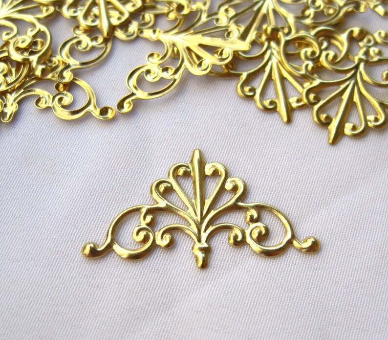 18pcs Stamping Brass Filigree Findings DIY Jewelry Making - Etsy