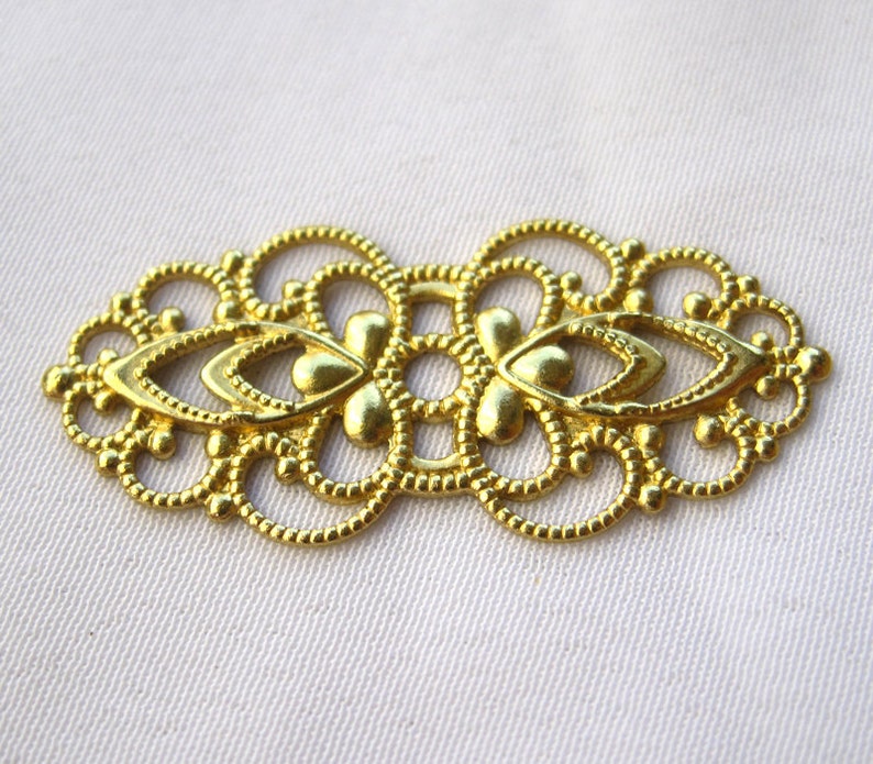 10pcs Flower Filigree Raw Brass Filigree Findings Jewelry - Etsy