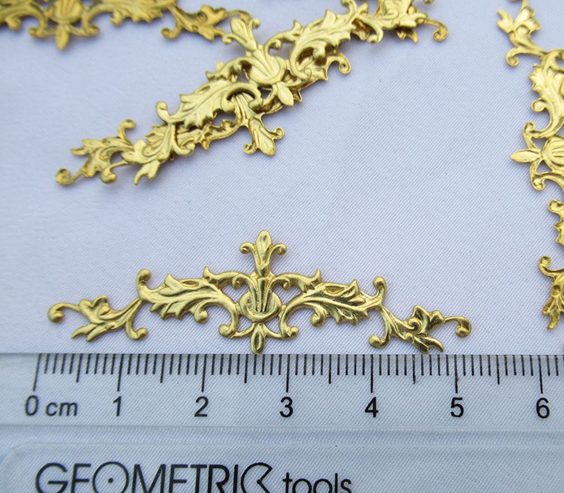 18pcs Lianas Brass Plant Filigree Finding 52x16mm Brass - Etsy