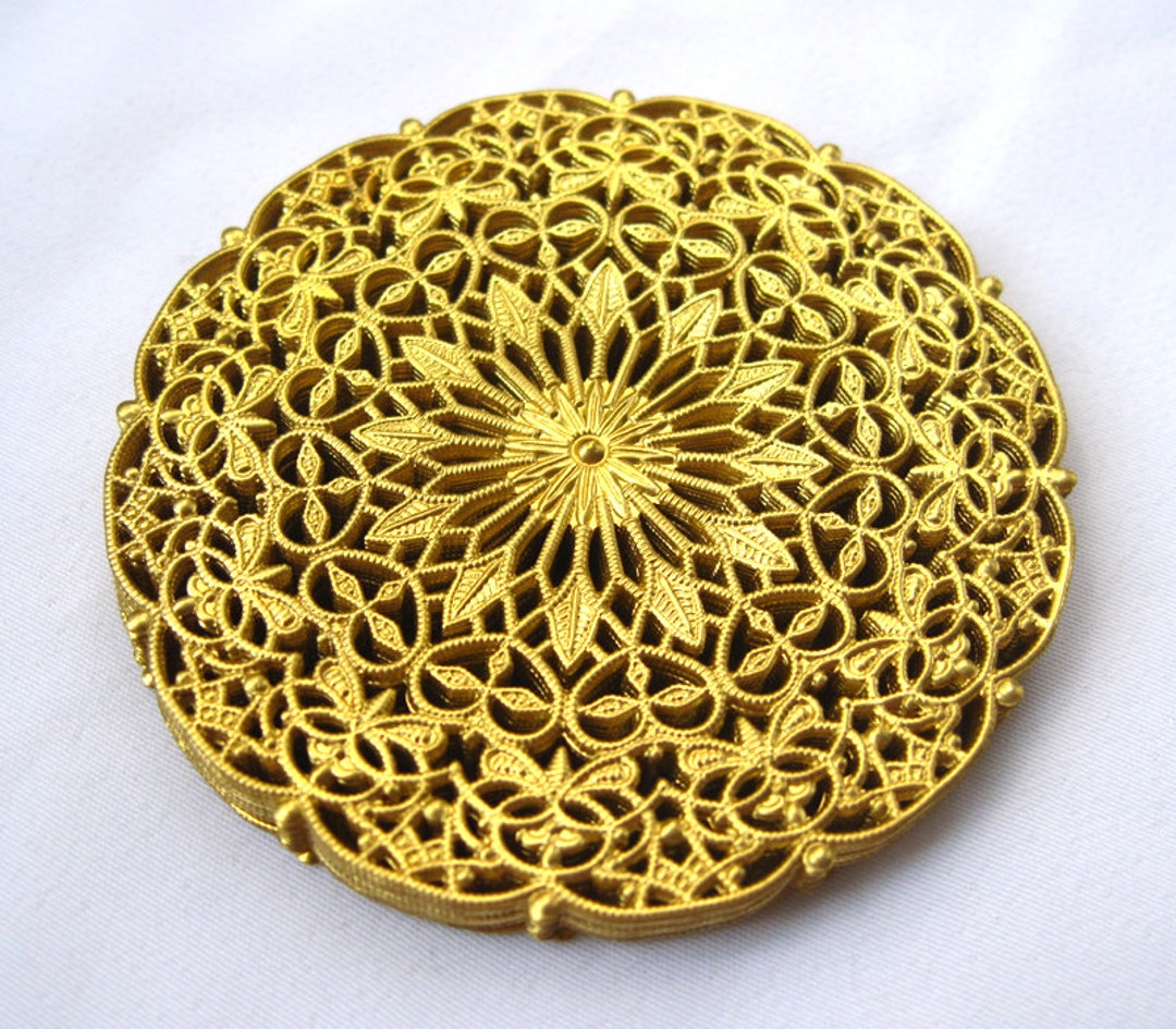 6pcs Round Stamping Brass Filigree Findings for Jewelry Design - Etsy