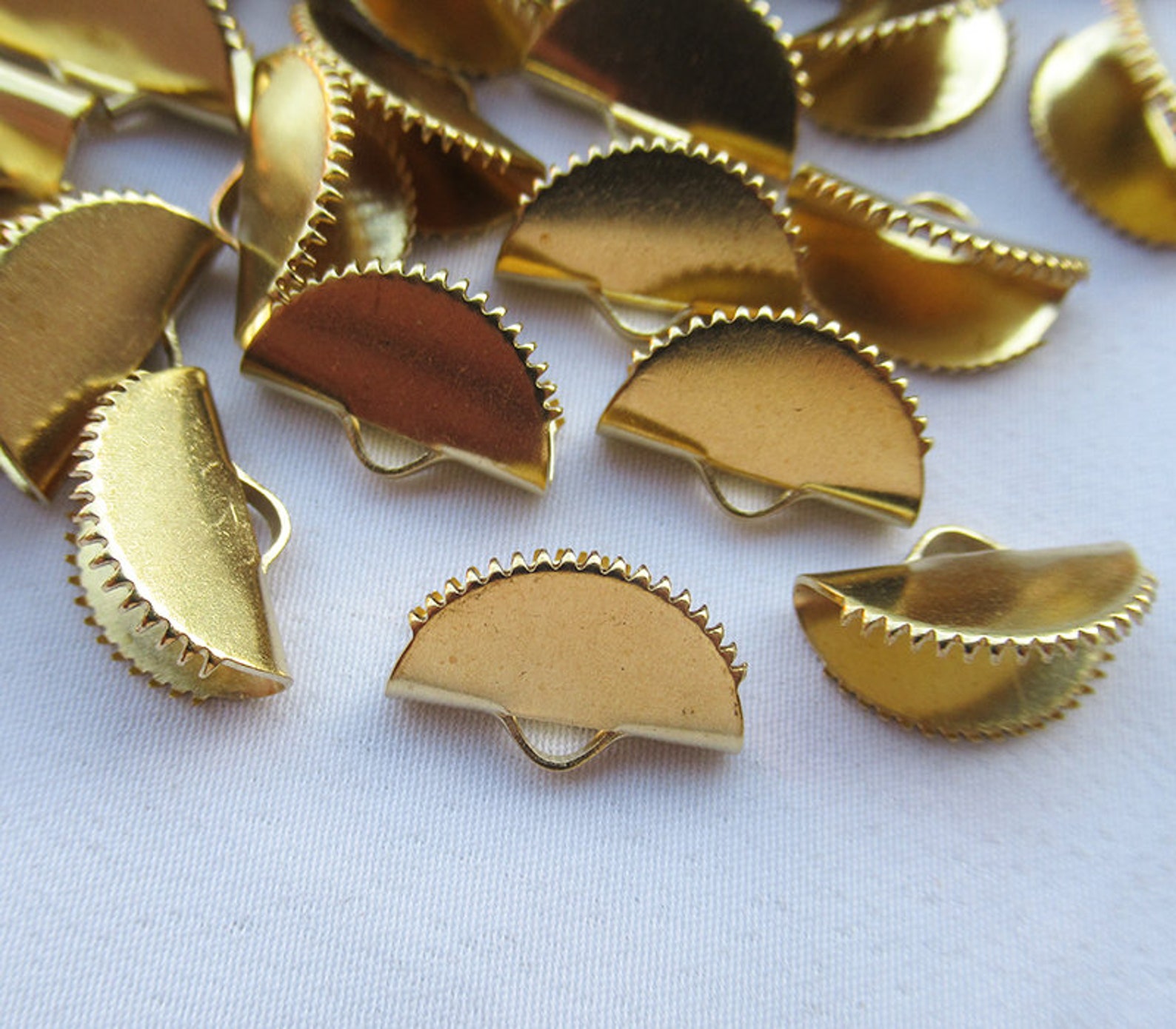 15pcs Half Circle Crimp Clasps for Leather Cord Ribbon 10x15mm - Etsy
