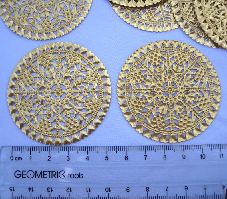 6pcs Large Filigree Brass Stamping Findings Heart Grape Flower | Etsy
