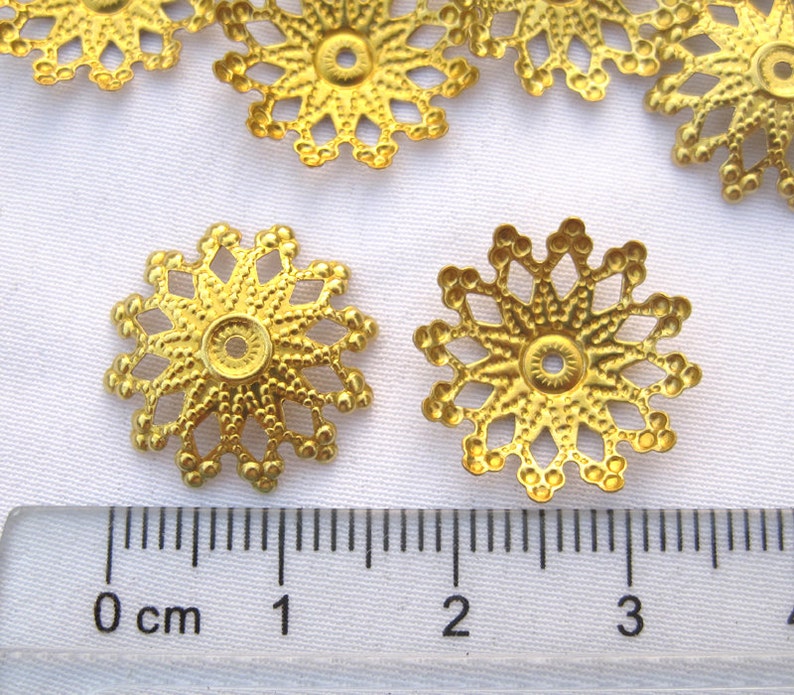 20pcs Brass Bead Cap Filigree Findings for DIY Jewelry Ca024 - Etsy