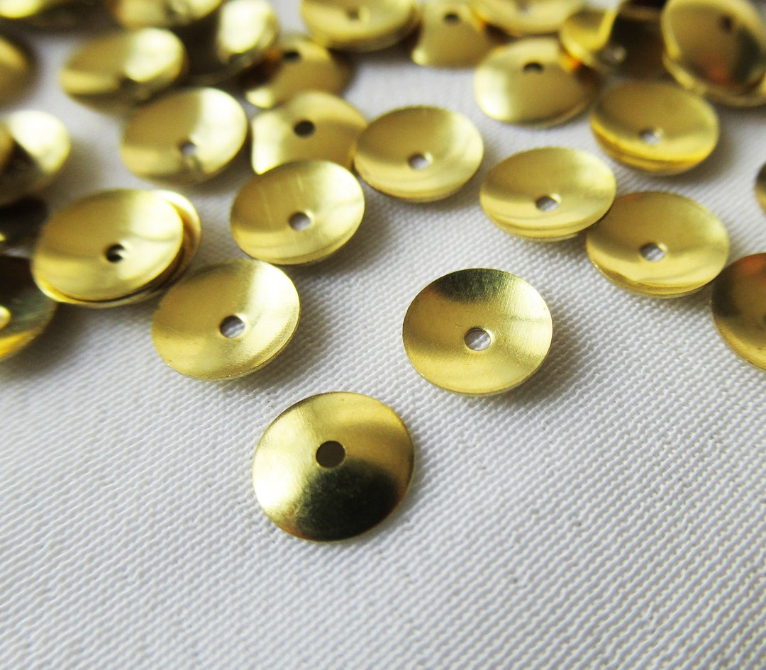 100pcs 6mm Blank Brass Bead Caps Plain Bead Caps for Jewelry Making ...