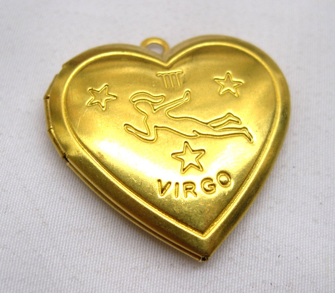 1pc Virgo Zodiac Charm Heart Photo Locket Necklace Pendant - Etsy