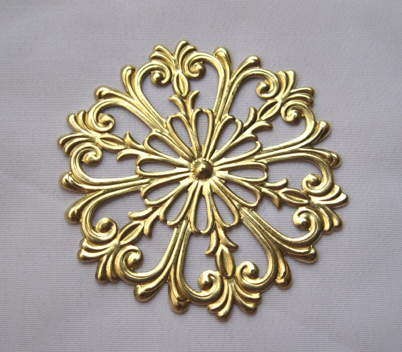 6pcs Flower Filigree Golden Chrysanthemums Stamping Filigree | Etsy