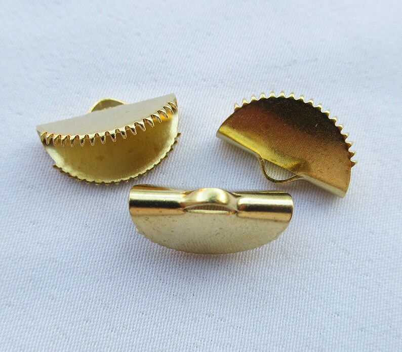 15pcs Half Circle Crimp Clasps for Leather Cord Ribbon 10x15mm - Etsy