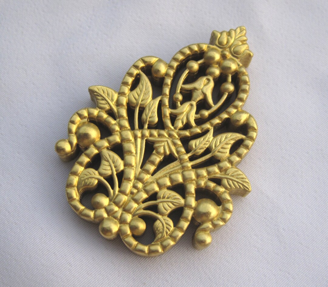 8pcs Brass Flower Flat Filigree Findings Jewelry Hardware Plant Bf200 ...