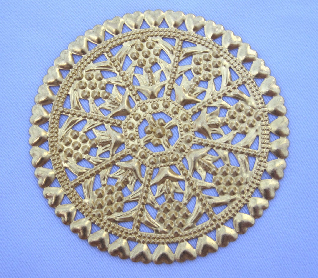 6pcs Large Filigree Brass Stamping Findings Heart Grape Flower - Etsy