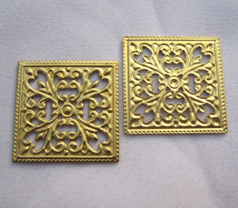 10pcs 19mm Square Brass Filigree Findings Bf236 | Etsy
