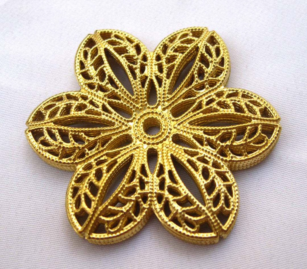 8pcs Flower Filigree Findings Raw Brass Filigree Wholesale Supply Bf139 ...