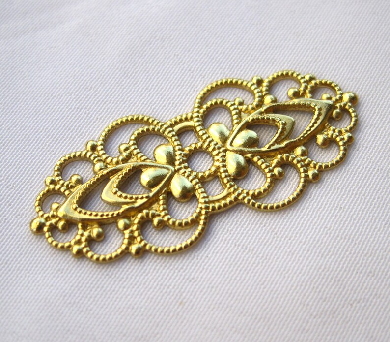 10pcs Flower Filigree Raw Brass Filigree Findings Jewelry - Etsy