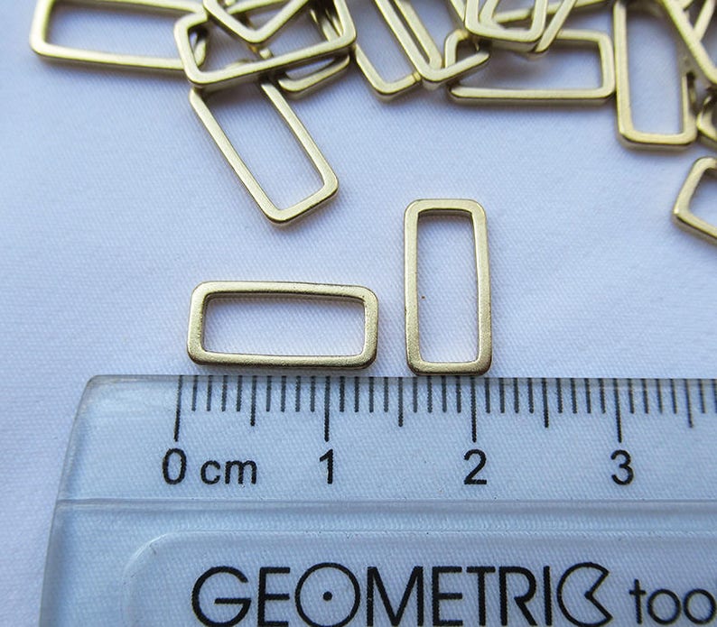 50pcs Solid Rectangular Loops 6x13mm Brass Jump Rings T122 | Etsy