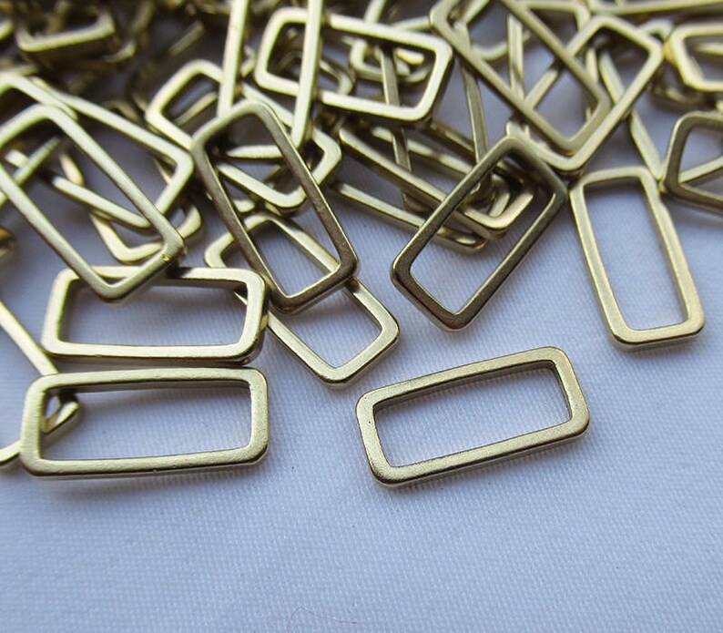 50pcs Solid Rectangular Loops 6x13mm Brass Jump Rings T122 | Etsy