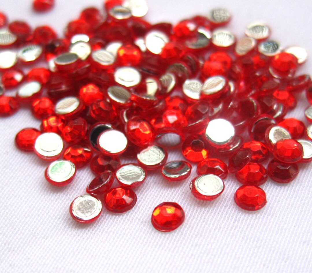 200pcs Round Acrylic Rhinestone 3mm Flat Back Loose Beads for - Etsy