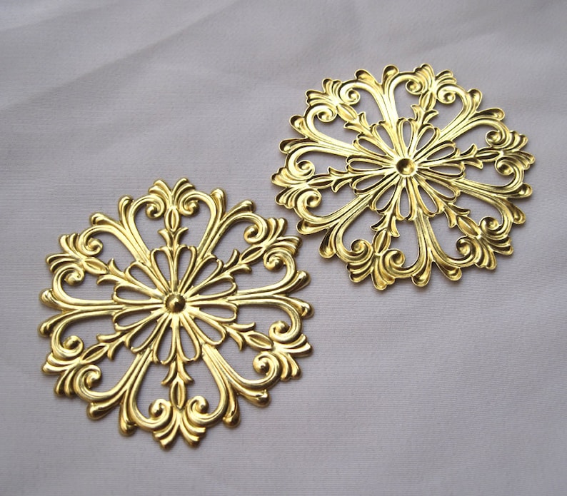 6pcs Flower Filigree Golden Chrysanthemums Stamping Filigree | Etsy