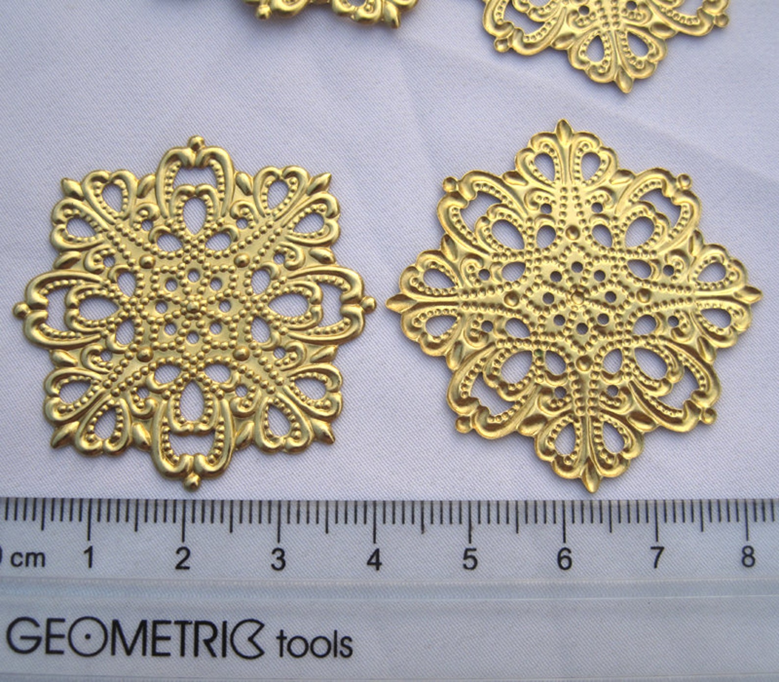 10pcs Flower Stamping Filigree Findings Raw Brass Crafts Star - Etsy