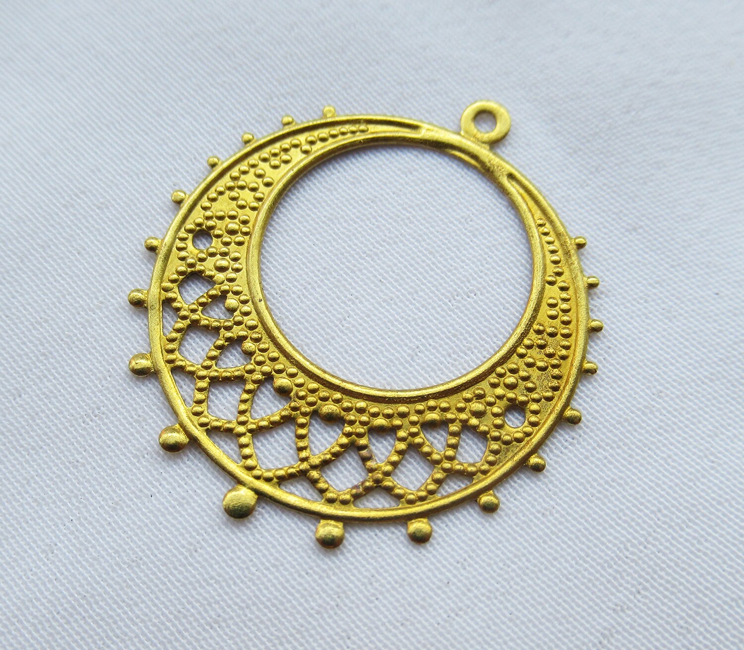 10pcs Full Moon Charm 25mm Raw Brass Stamping Filigree Bf006 - Etsy
