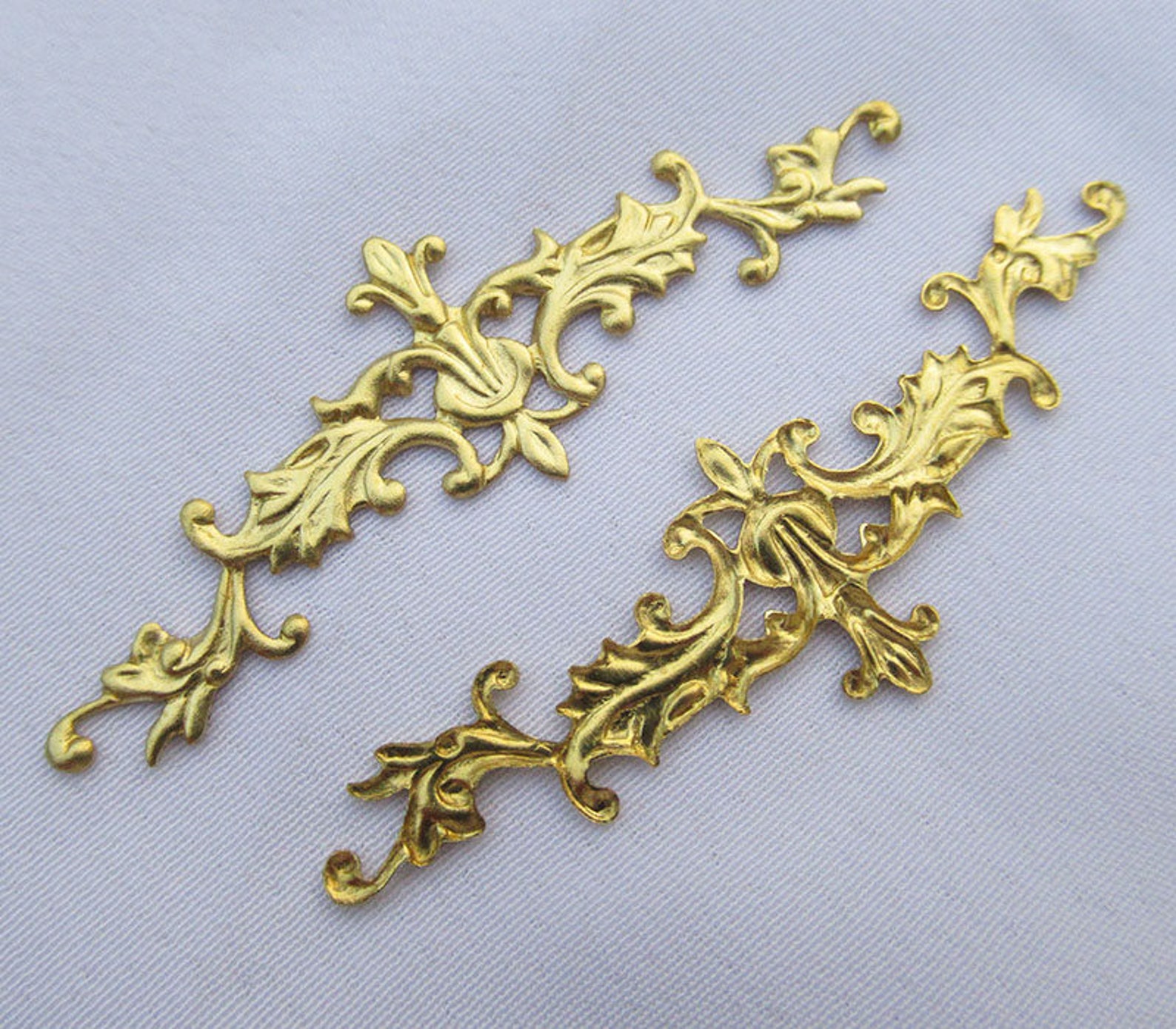 18pcs Lianas Brass Plant Filigree Finding 52x16mm Brass - Etsy